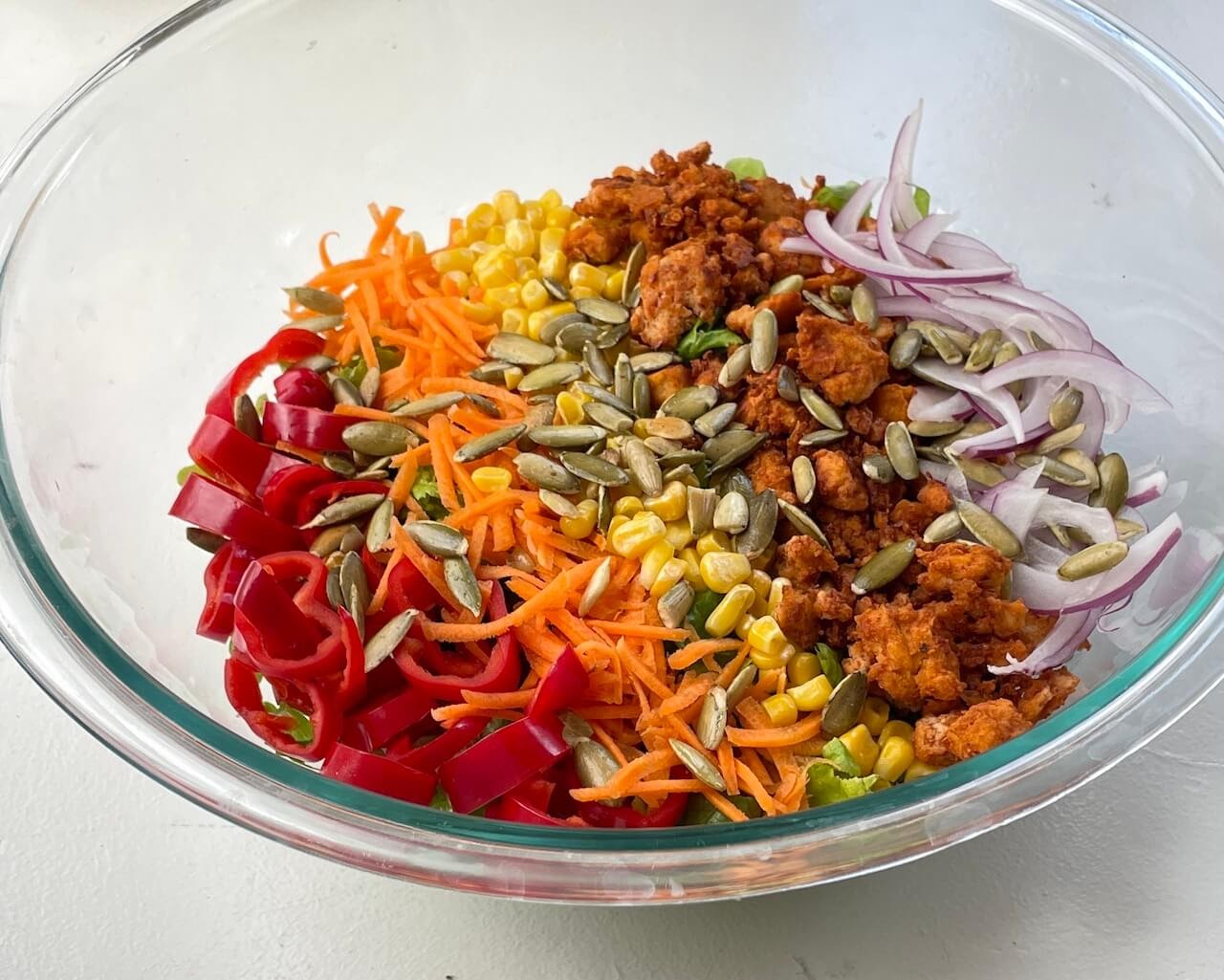 BBQ Tofu Ranch Chopped Salad - Chanty Veggie